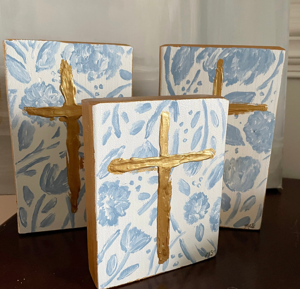 Wooden Block Art- Flower Pattern (Large) – MESsArtwork